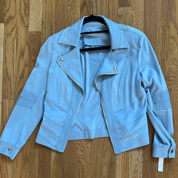 Jackets & Coats | Light Blue Suede Jacket | Poshmark
